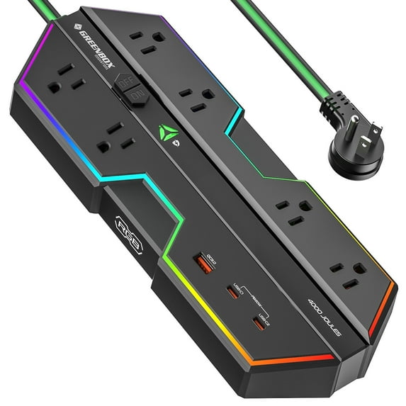 4000J Surge Protector High Performance Power Strip With 3 USB Fast ...