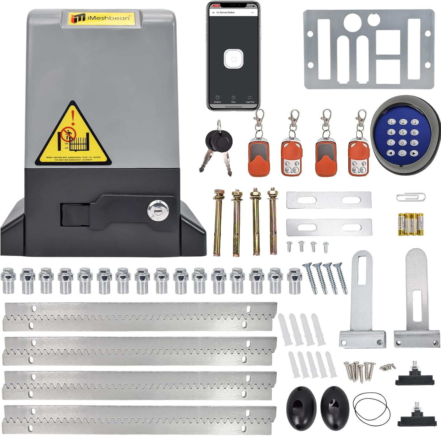 4000LB Automatic Sliding Gate Opener,750W APP Control Electric Rolling ...