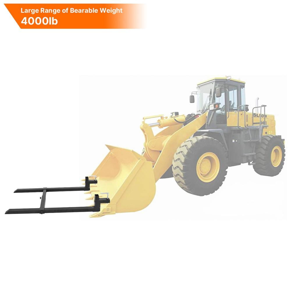4000LBS Clamp on Pallet Forks with Stabilizer Bar Clamp on Pallet Forks ...