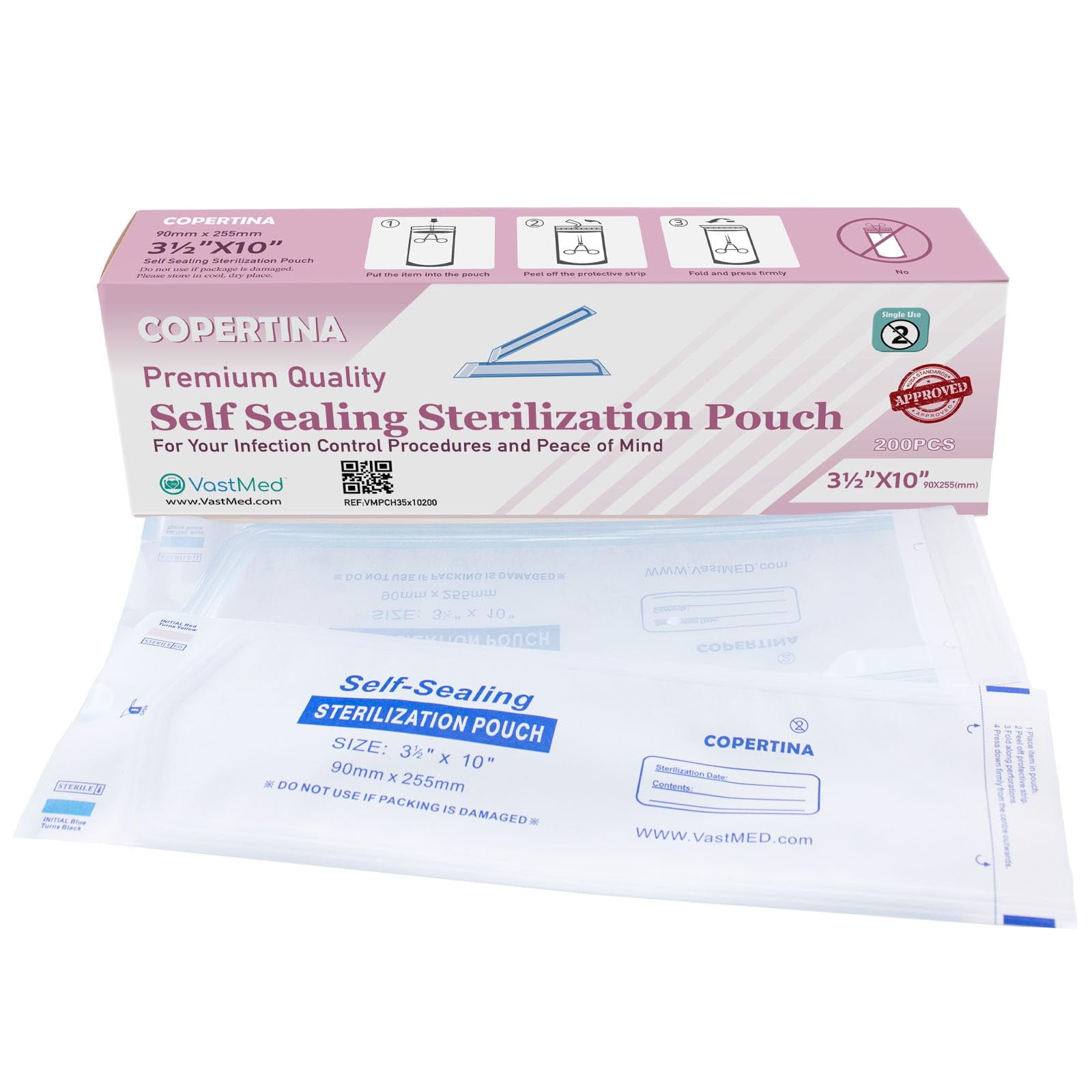 4000PCs COPERTINA Self Seal Sterilization Pouches with Dual Indicators ...