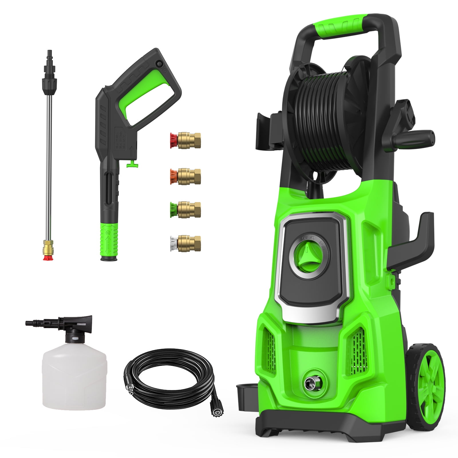 4000PSI Electric Pressure Washer - 2.6GPM with Hose Reel & 4 Quick ...