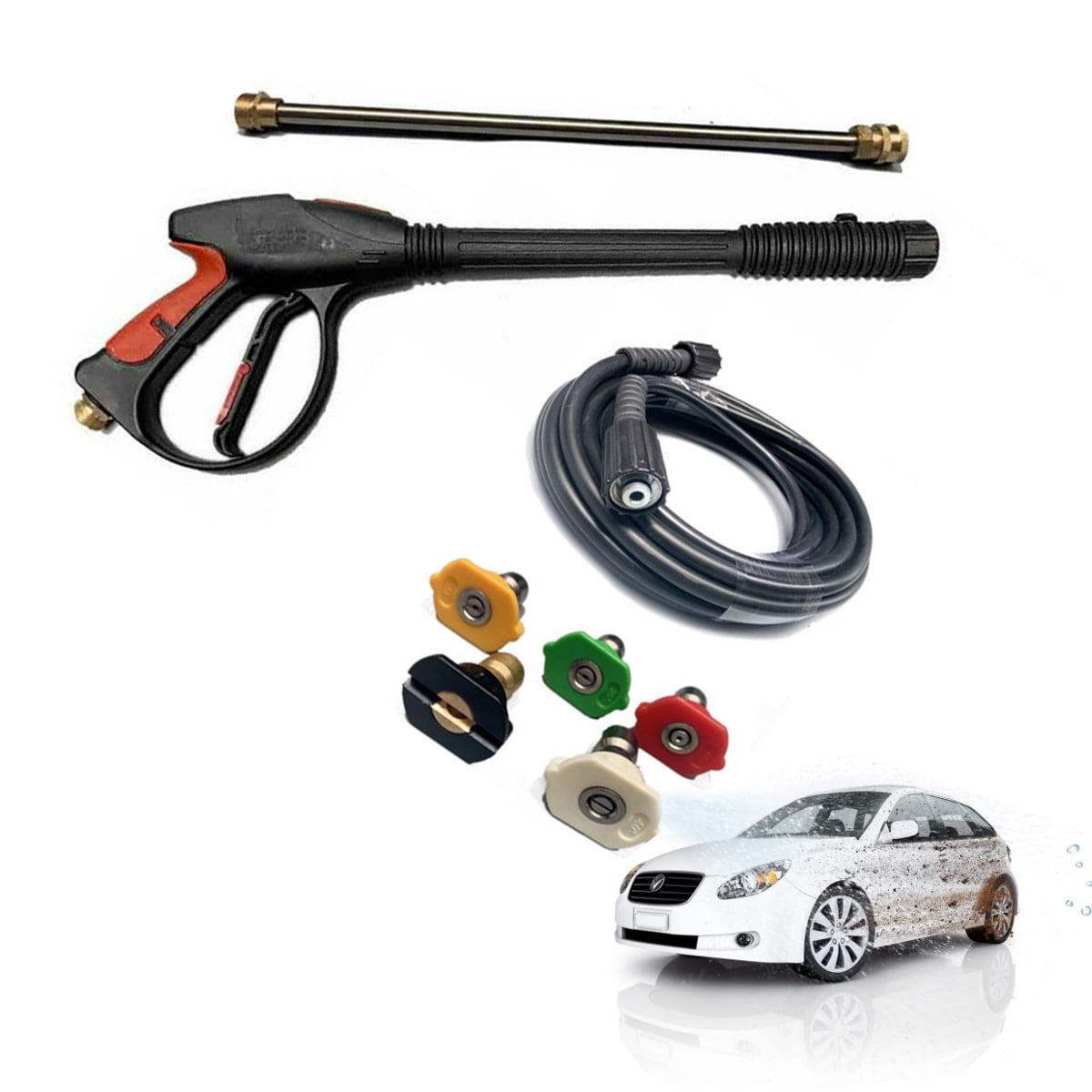 4000PSI High Pressure Power Washer Spray Gun Wand Lance Nozzle Tips ...