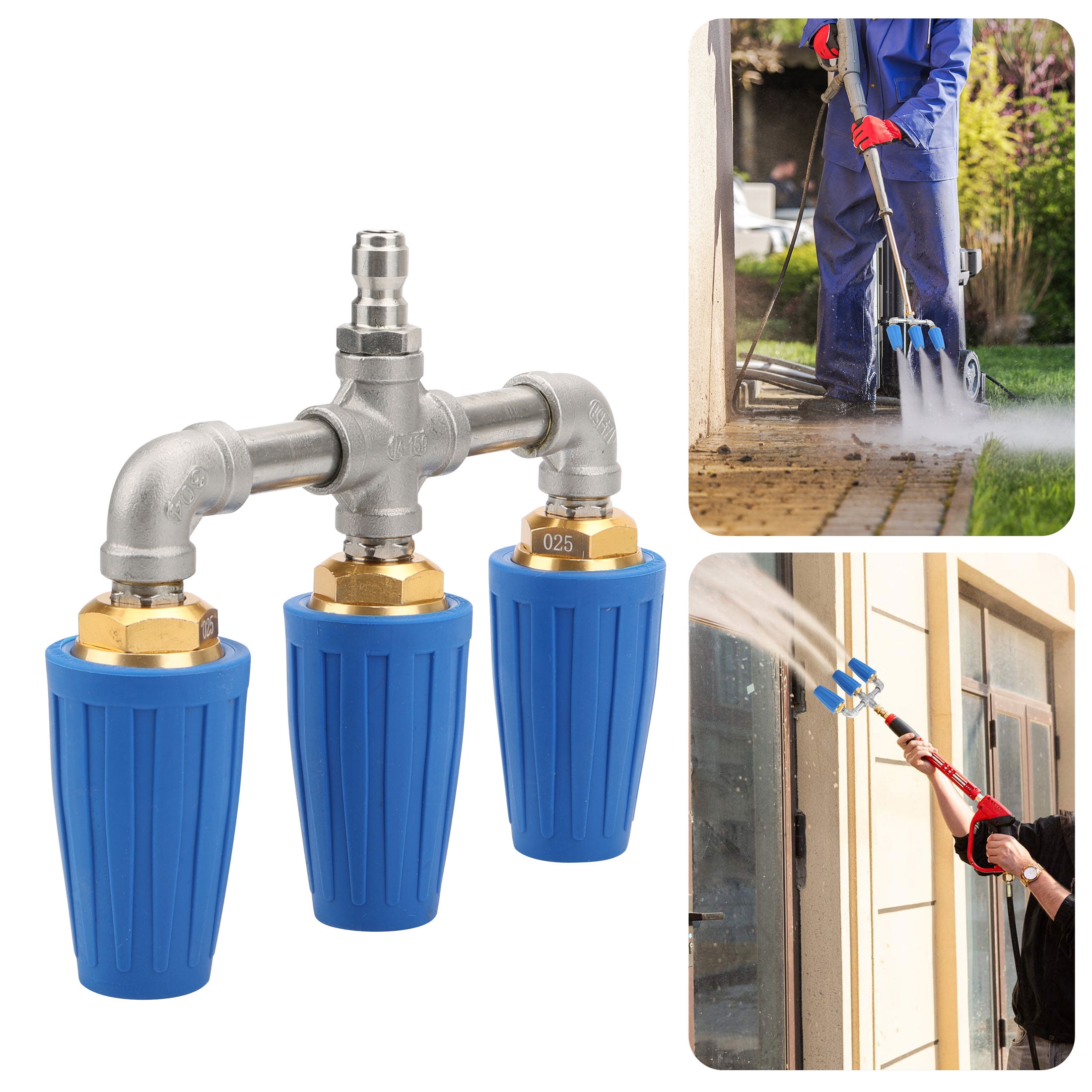4000PSI Pressure Washer Nozzle, TSV 3-in-1 360° Rotating Power Turbo ...