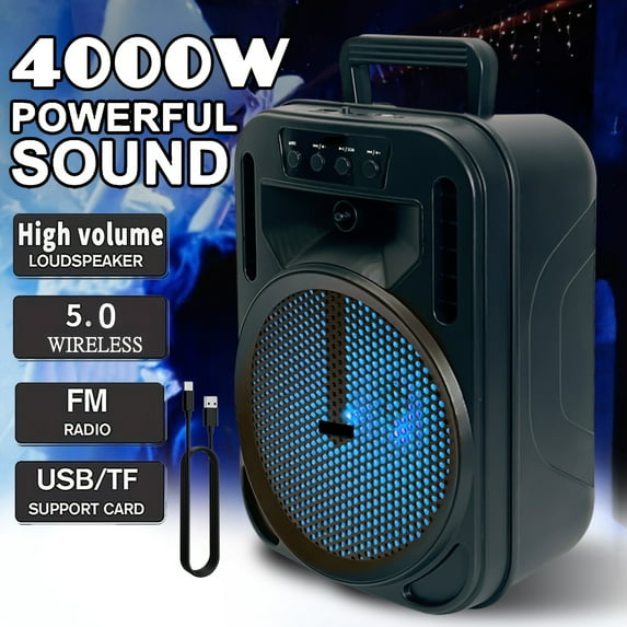 4000W Rechargeable Outdoor Bluetooth Speaker Portable PA System W/ 6.5 ...