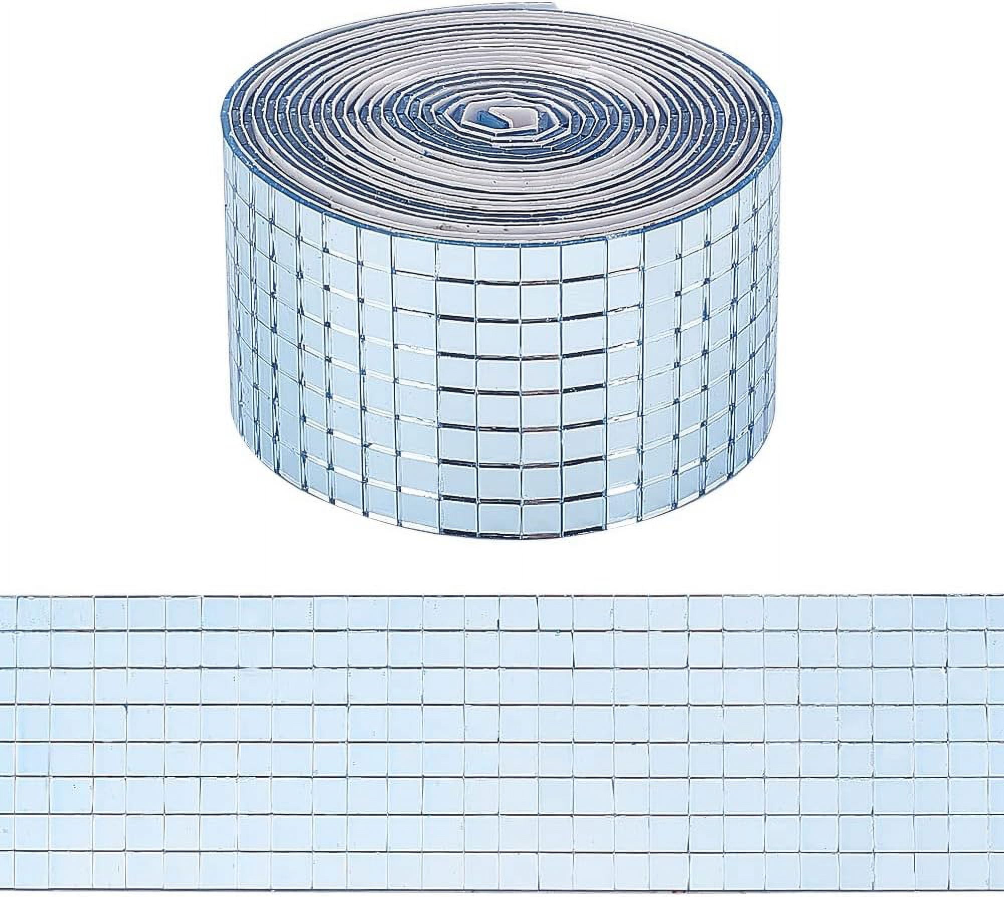 4000pcs Self-Adhesive Mosaic Tiles Light Blue Square Glass Mirror Tiles ...