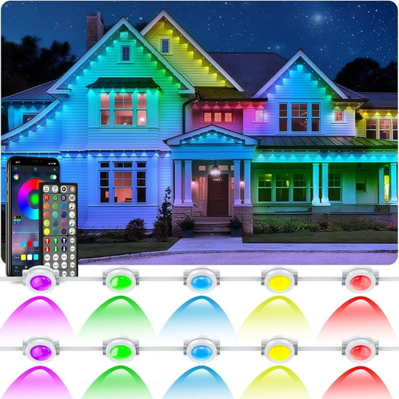 400FT Permanent Outdoor Lights, Eaves Lights with App Control Remote ...
