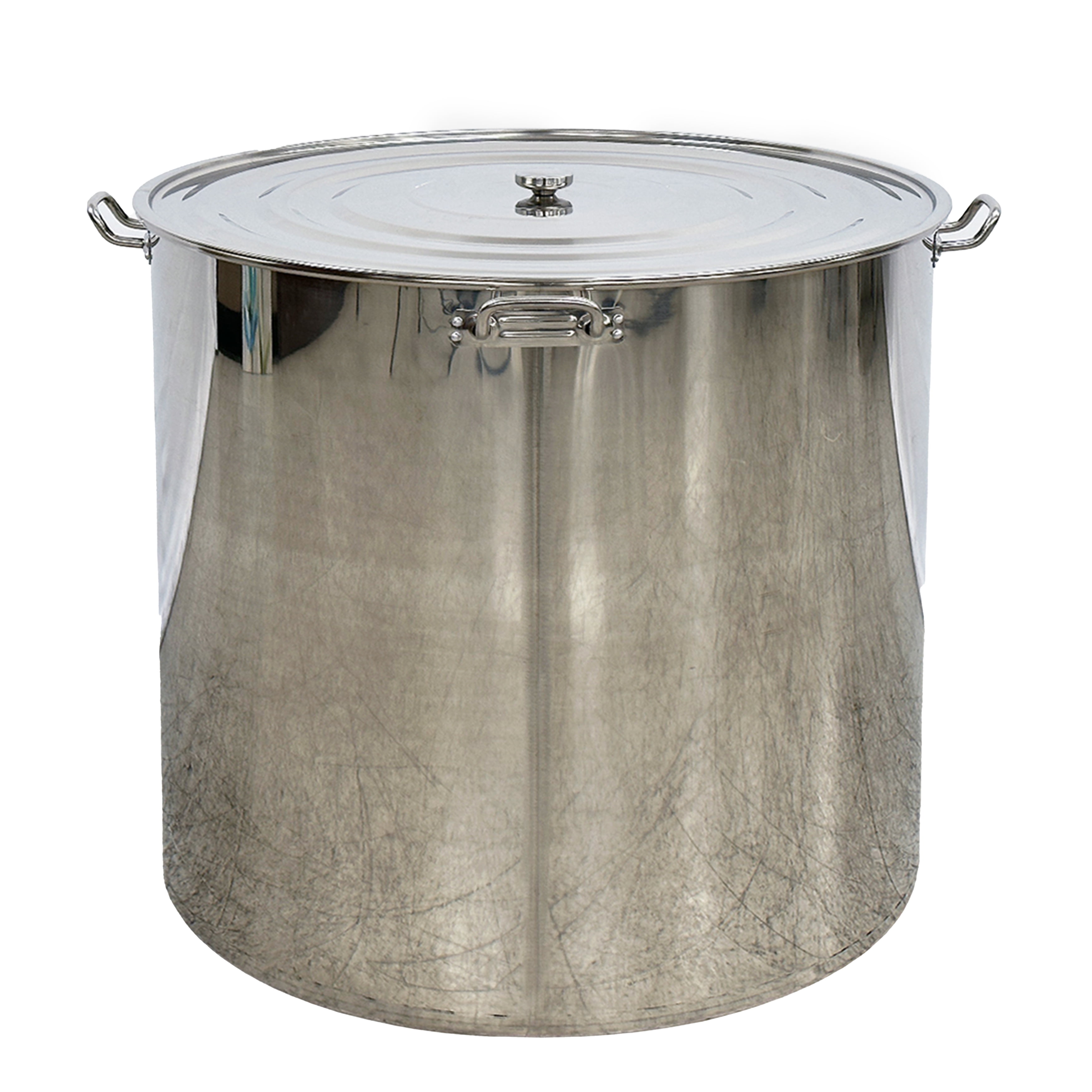 400L/422Qt Stock Pot, Kitchen Equipment Polished Stainless Steel Soup ...