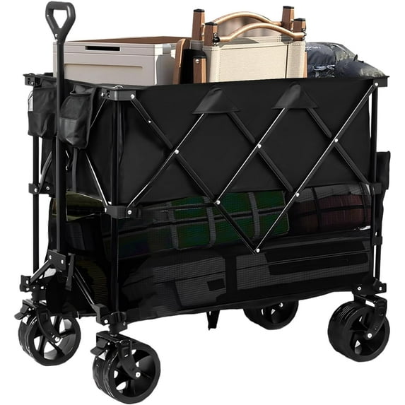 400L Foldable Double Decker Wagon with Brakes - Extra Long Extender ...