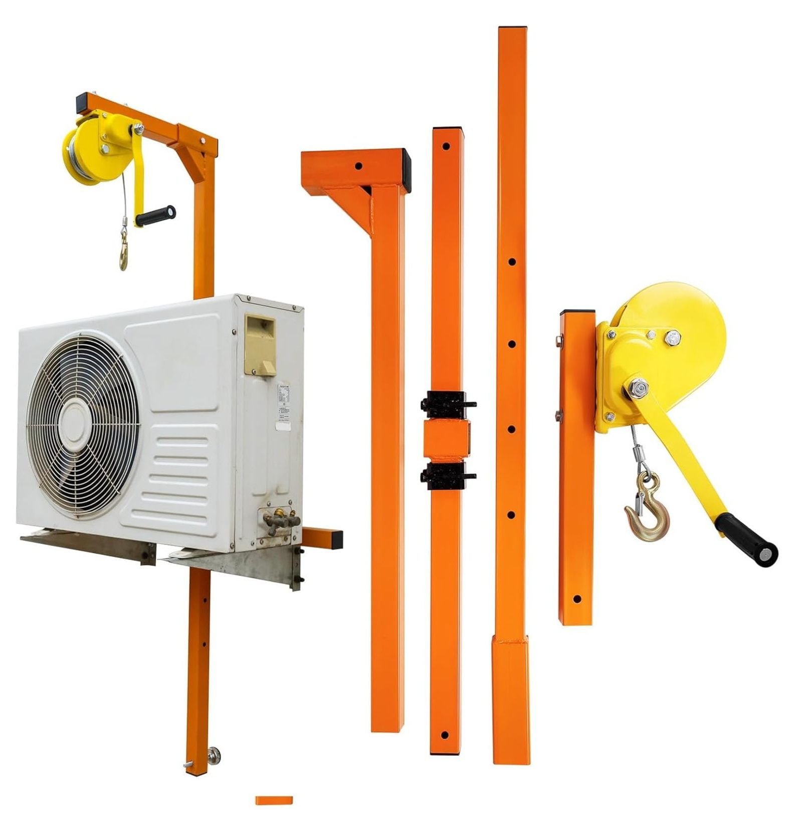 400LBS Air Conditioner Lifting Tool 50FT, Stainless Steel, Folding ...