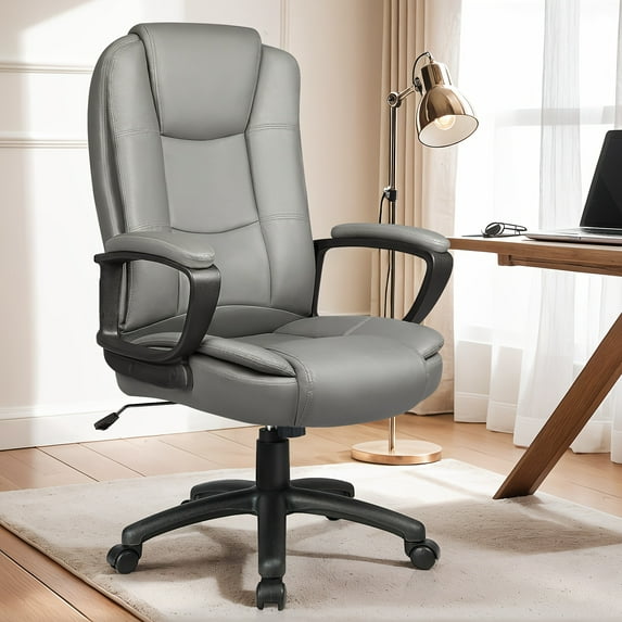400LBS Big & Tall Ergonomic Office Chair - High Back Faux Leather ...