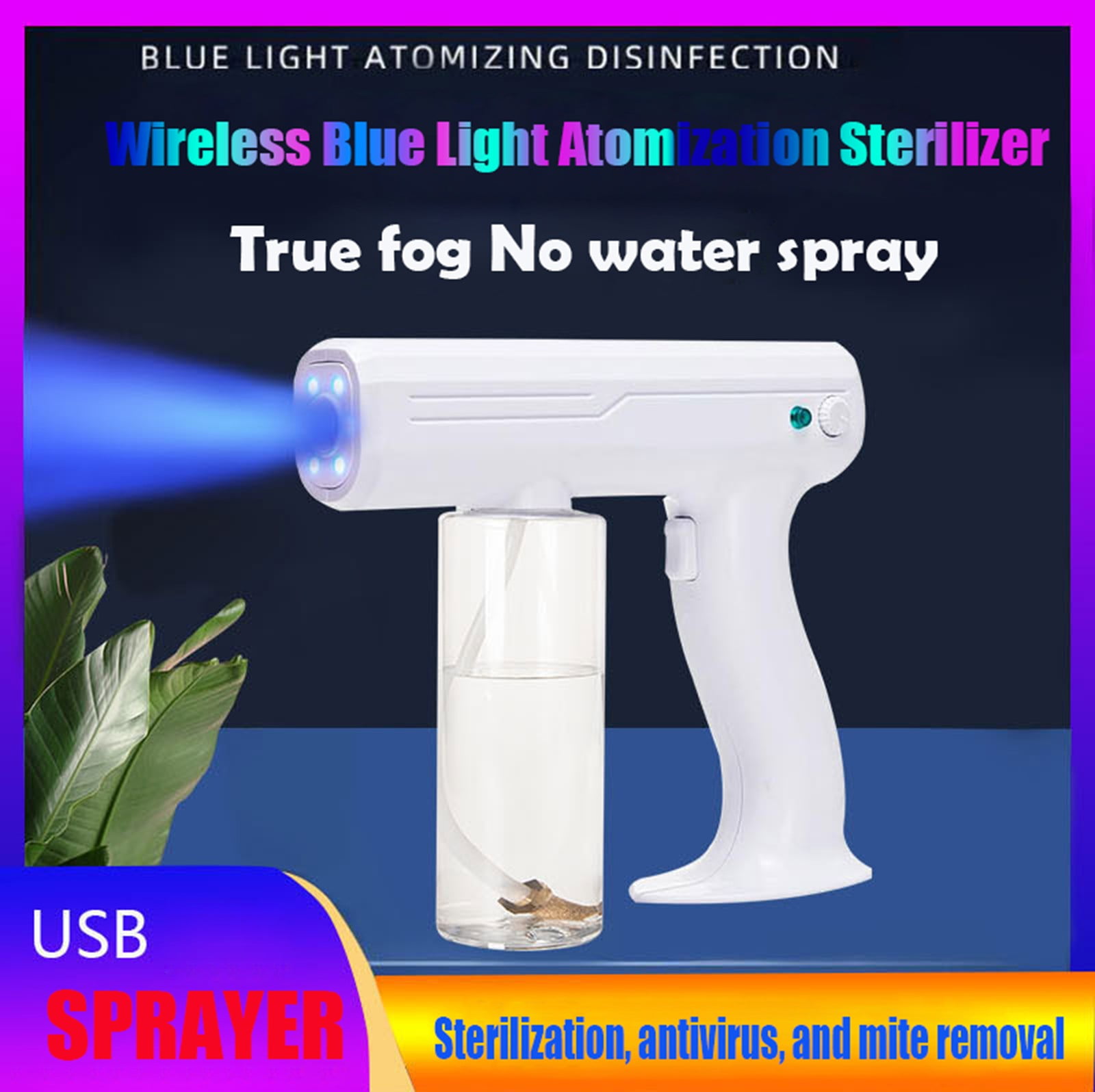 400ML Blue Light Nano Steam Atomizing Fogger Disinfection Sprayer With ...