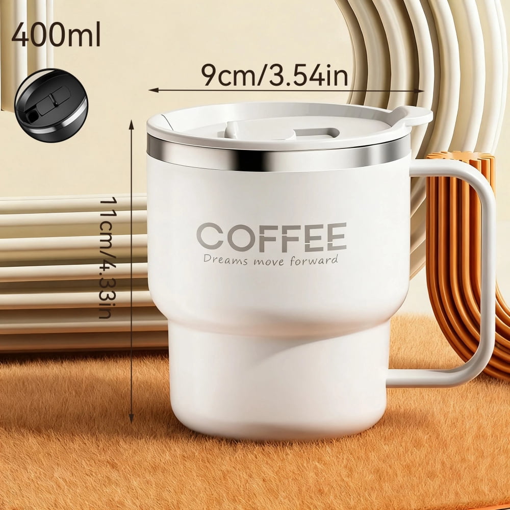 400ML Double Layer Coffee Mug 304 Stainless Steel Sealed Drinking Cup ...