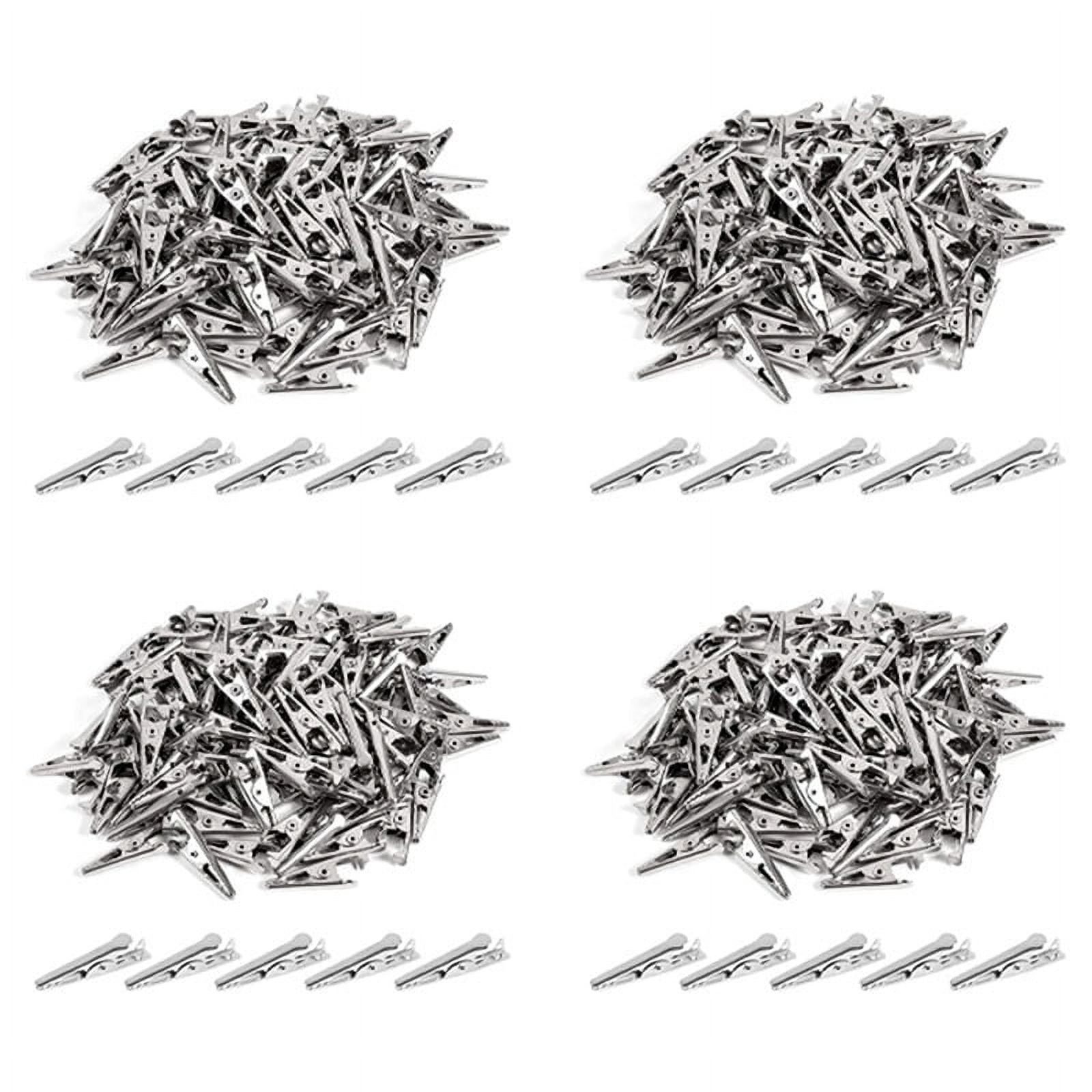400PCS 1.06IN / 27mm Mini Metal Alligator Clips, Silver Tone Plated ...
