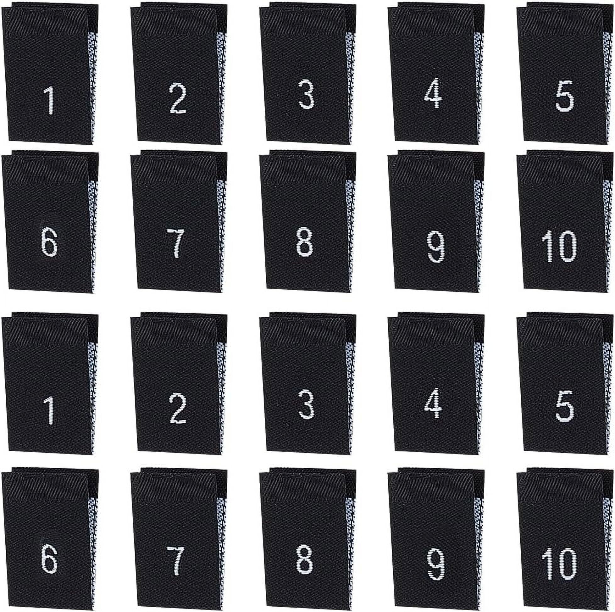 400PCS 10 Styles Polyester Clothes Size Labels Black Clothing Garment ...
