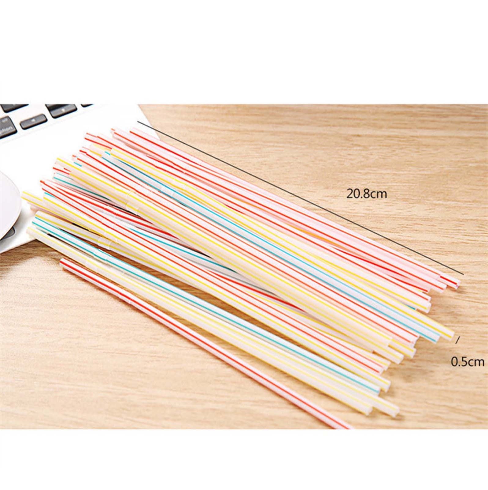 400PCS Flexible Plastic Straw,Colorful Disposable Bendy Party Fancy ...