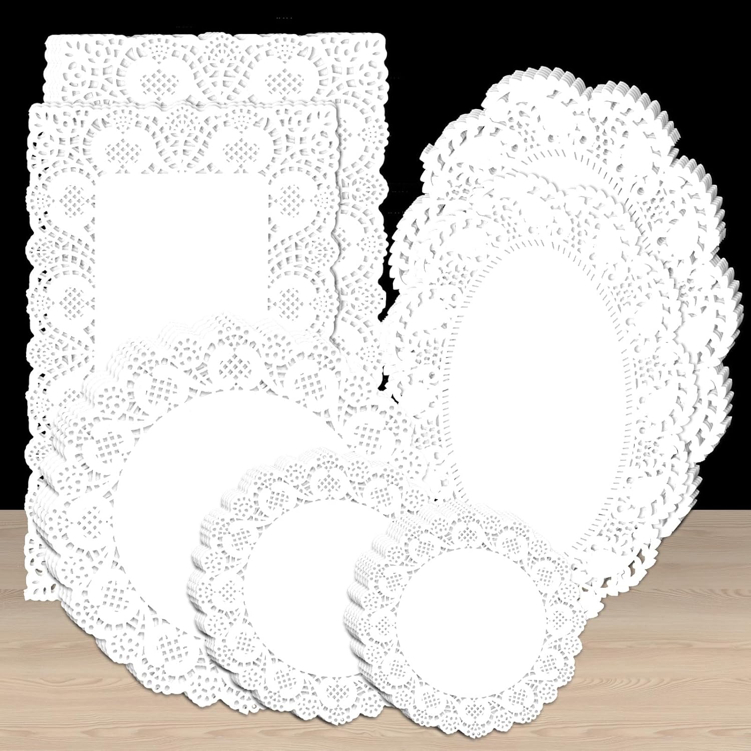 400PCS Paper Doilies Assorted Sizes Disposable Doilies White Lace ...