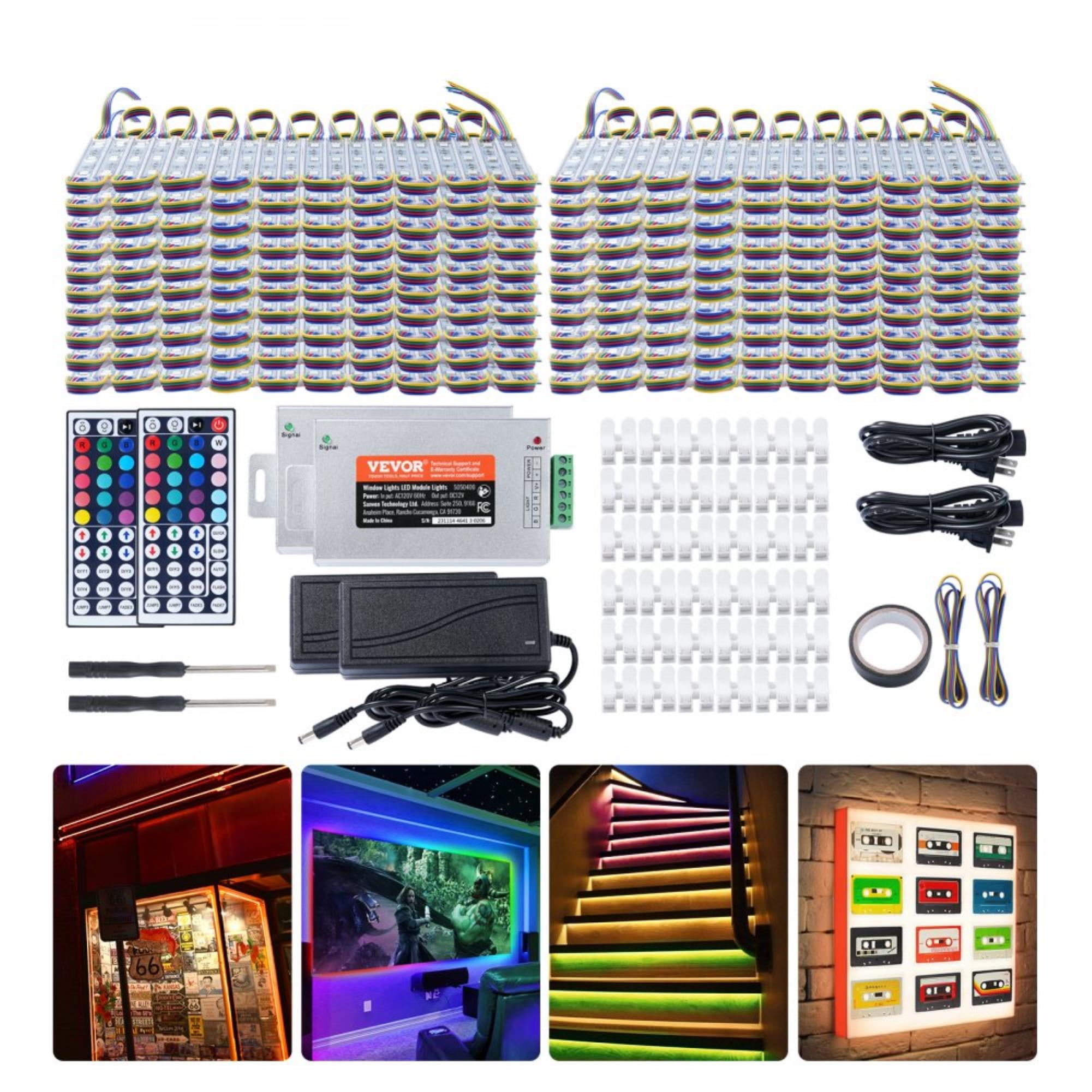 400PCS Waterproof LED Module Lights, 207 ft RGB Color Changing Window ...