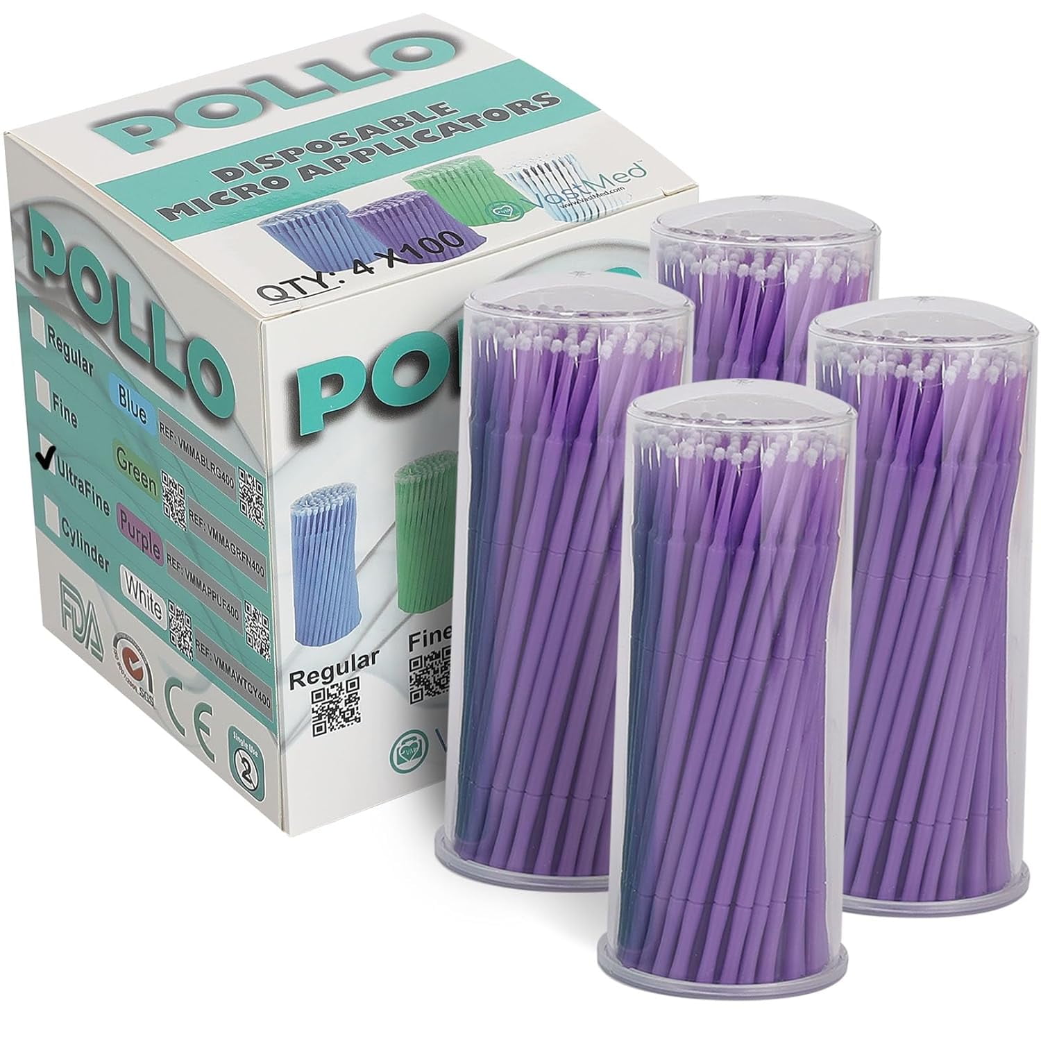 400PCs Dental Grade Disposable Dental Pollo Microbrush Applicators by ...