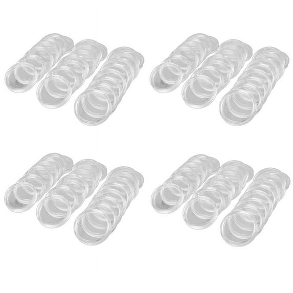 400Pcs 21mm Round Clear Plastic Coin Holder Capsules Box Clear Round ...