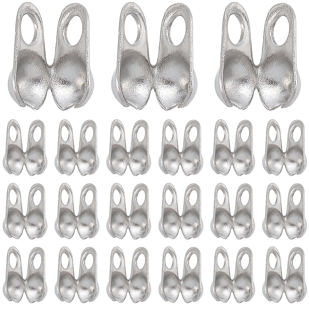 400Pcs 304 Stainless Steel Smooth Surface Bead Tips Calotte Ends ...