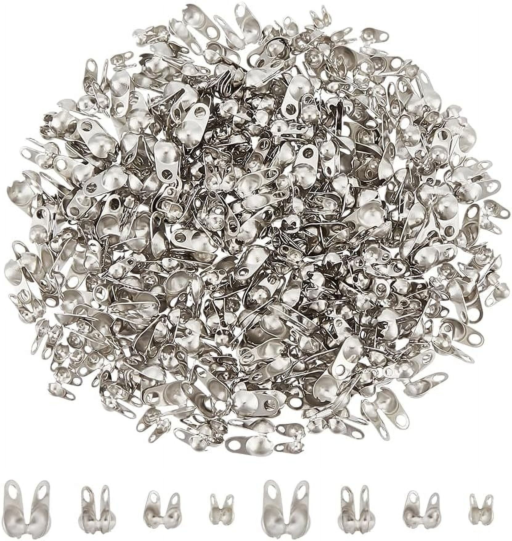 400Pcs 4 Sizes Crimp Bead Covers End Tips Open Brass Bead Tips Ends ...