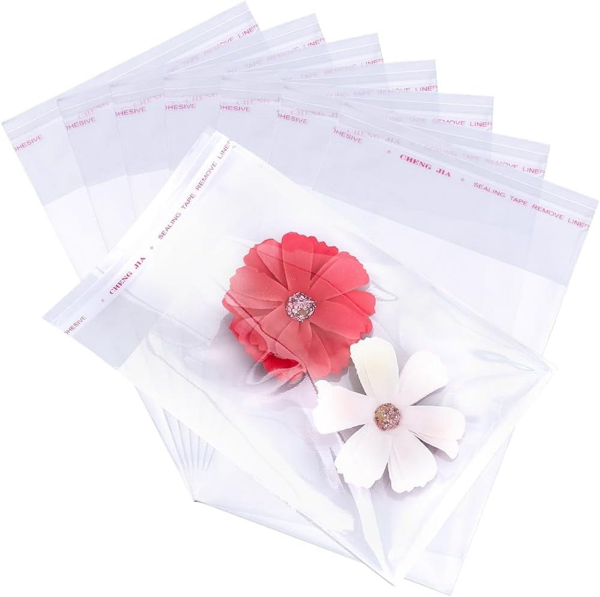400Pcs 5.5 x 3.5 Inch Clear Cellophane Bags Self Sealing Cookie Bag OPP ...