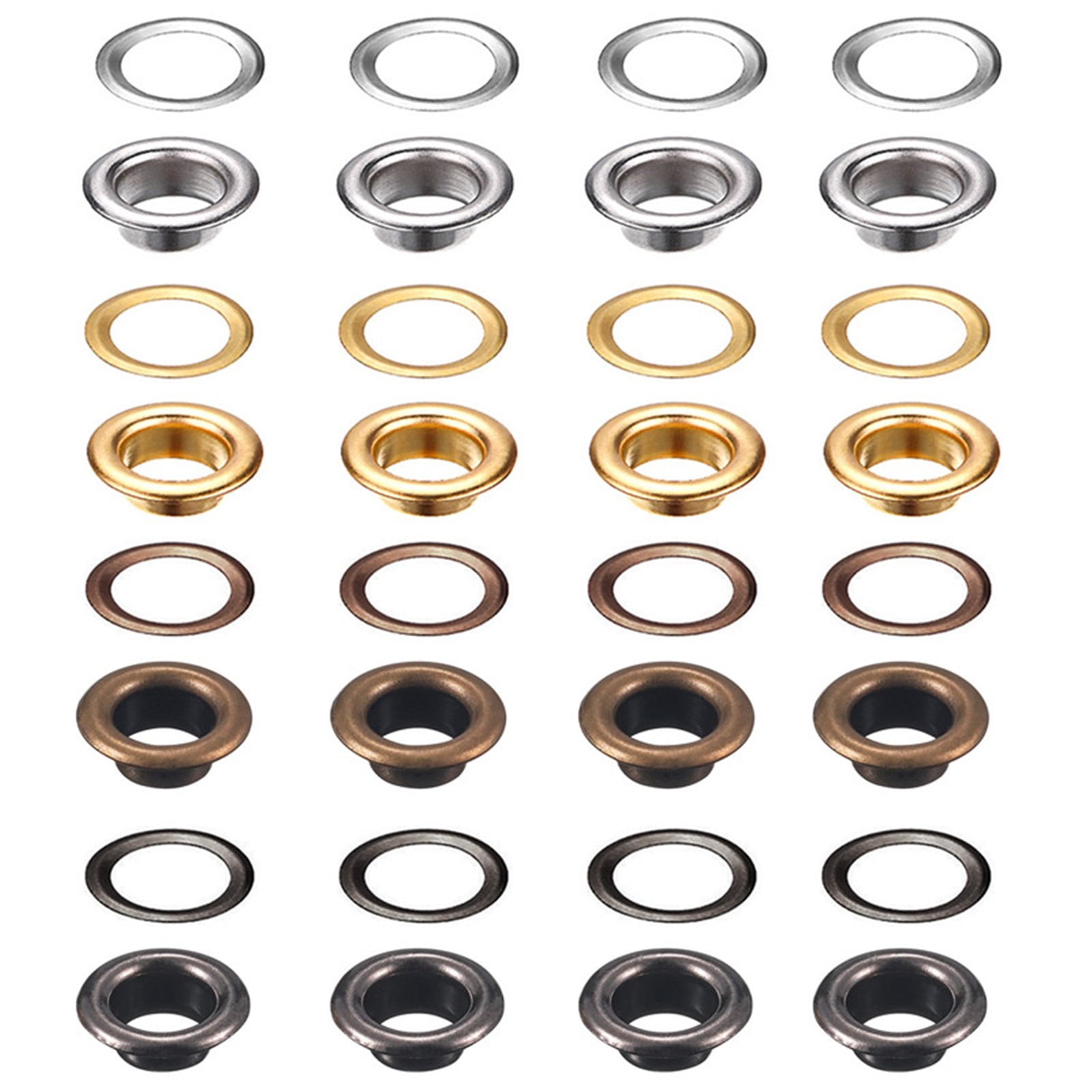 400Pcs 6mm Metal Grommets Kits 4 Colors Eyelet Set Metal Eyelets and ...