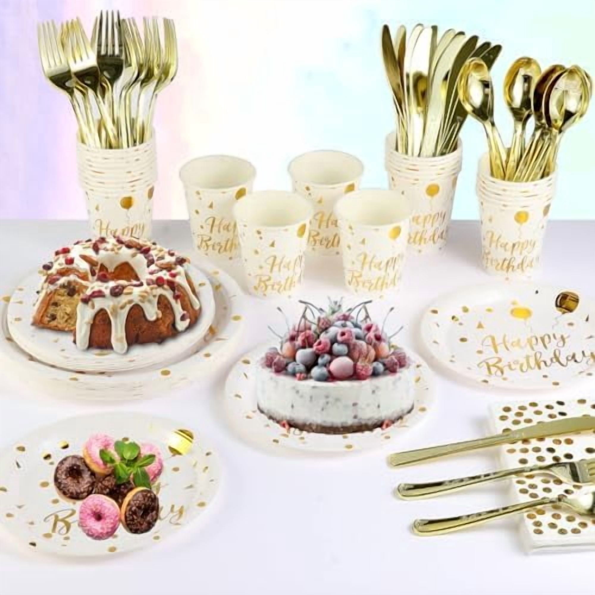 400Pcs Disposable Party Dinnerware Set, Paper Tableware Set, Disposable ...