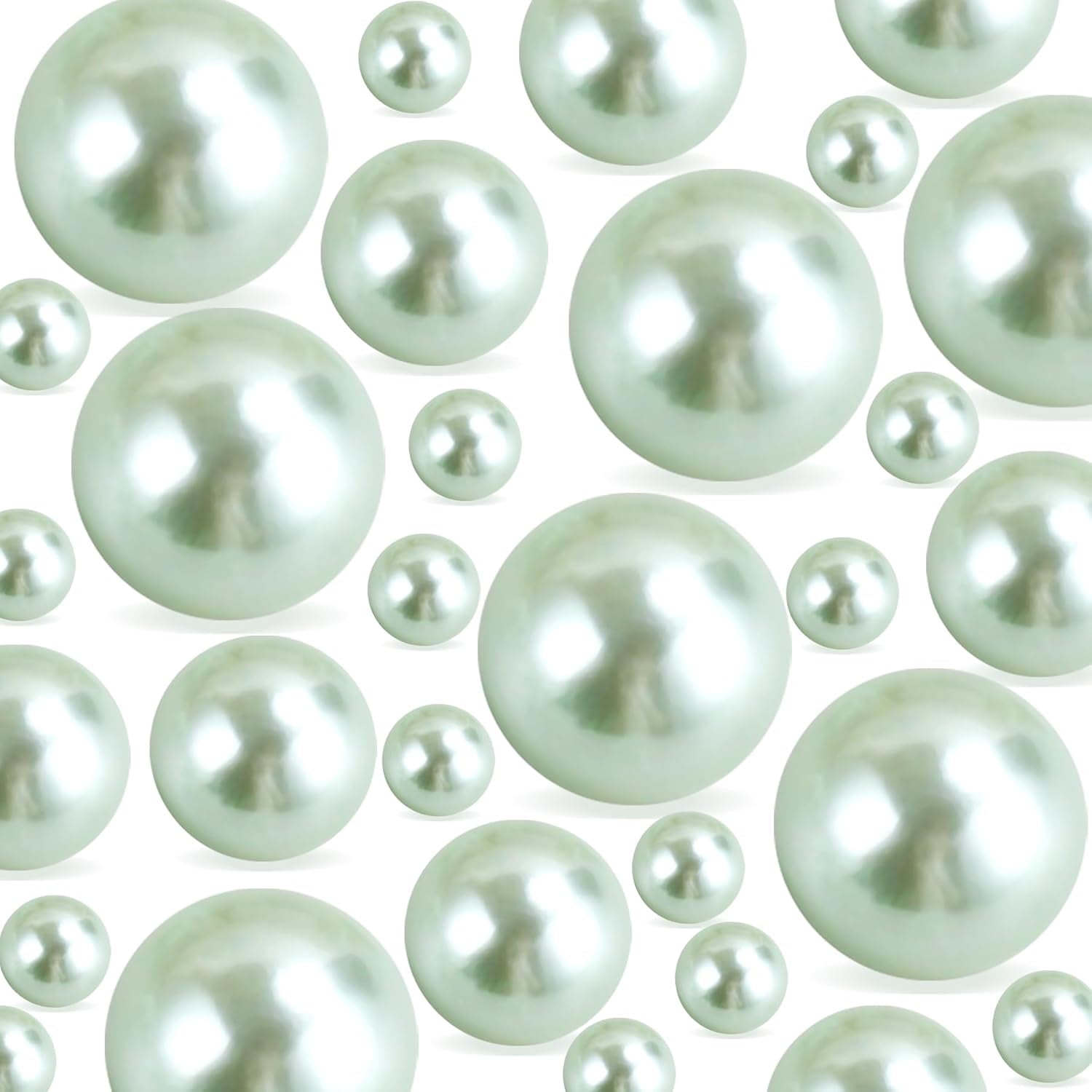 400Pcs Light Green Pearl Vase Filler Beads, No Hole Faux Pearls Beads ...