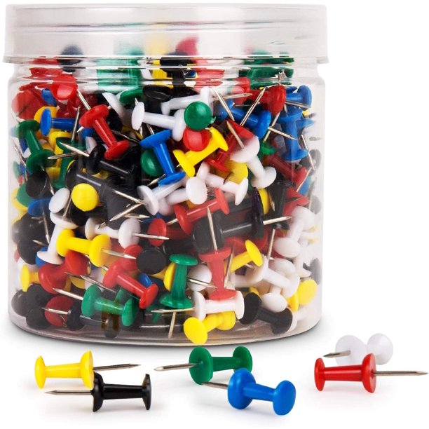 400Pcs Push Pins, Thumb Tacks for Bulletin Board, Stick Pins Thumb ...