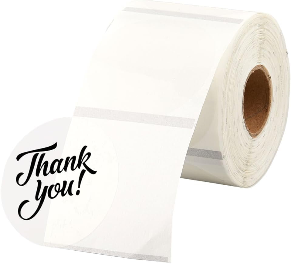 400Pcs Round Thermal Labels Roll Direct Thermal Paper Labels Self Adhesive 2 Inch Circle Round ...