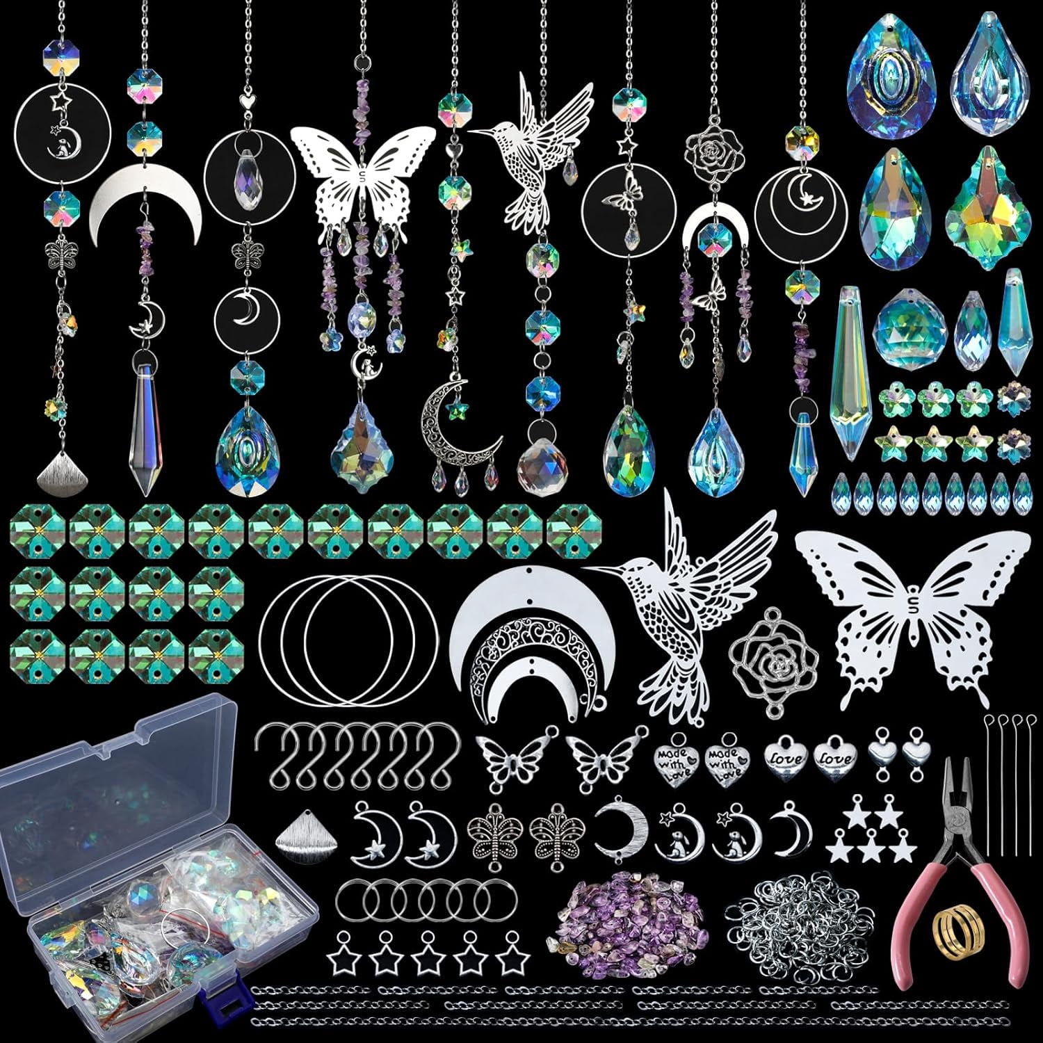 400Pcs Sun Catchers Making Supplies Kit, DIY Suncatchers Art and Crafts ...