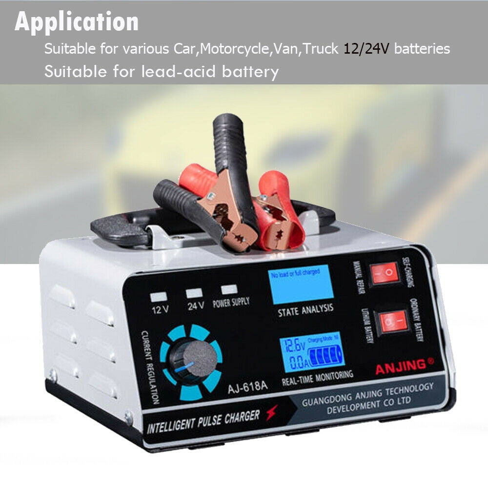 400W 12/24V Heavy Duty Car Truck Battery Charger, Trickle Maintainer ...