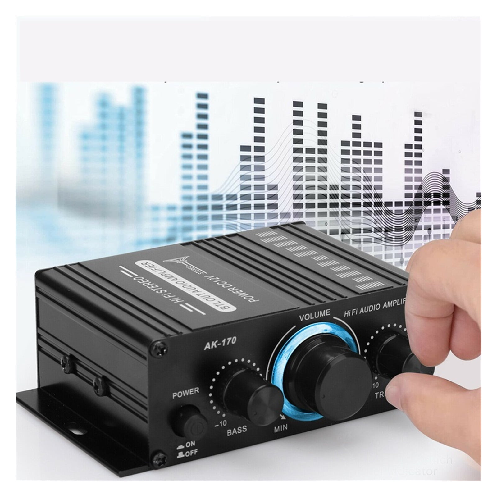 400W 12V 2 Channel Powerful Digital Stereo Power Amplifier HiFi Bass ...
