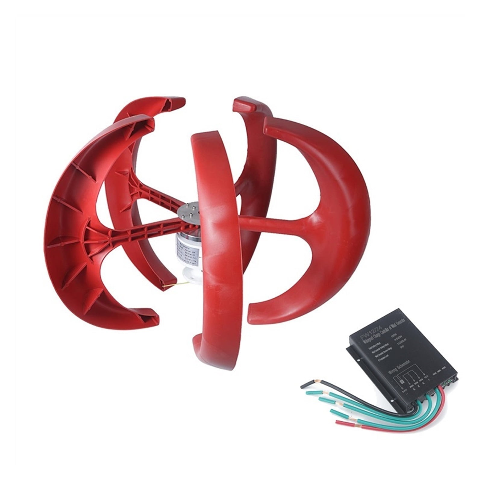400W 12V/24V Wind Turbine Generator 5-Blade Lantern Vertical Axis Home Windmill Yacht Farm Wind ...