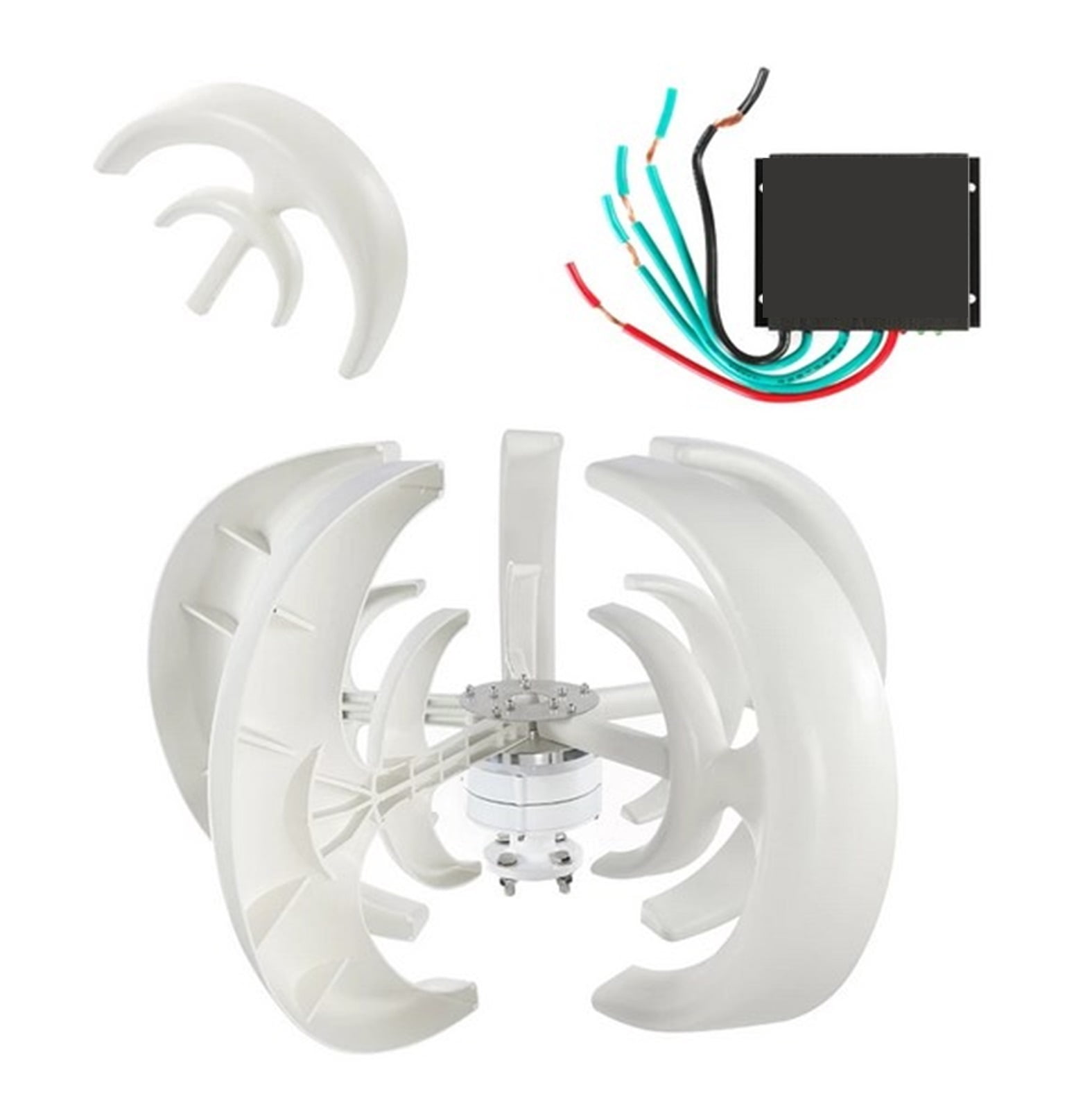 400W 24V Wind Turbine Generator 5-Blade Double Lantern Vertical Axis ...
