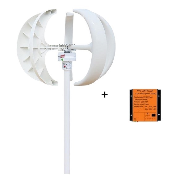 400W AC 12v 24V Vertical Wind Turbine Generator Home 2M/S low speed ...