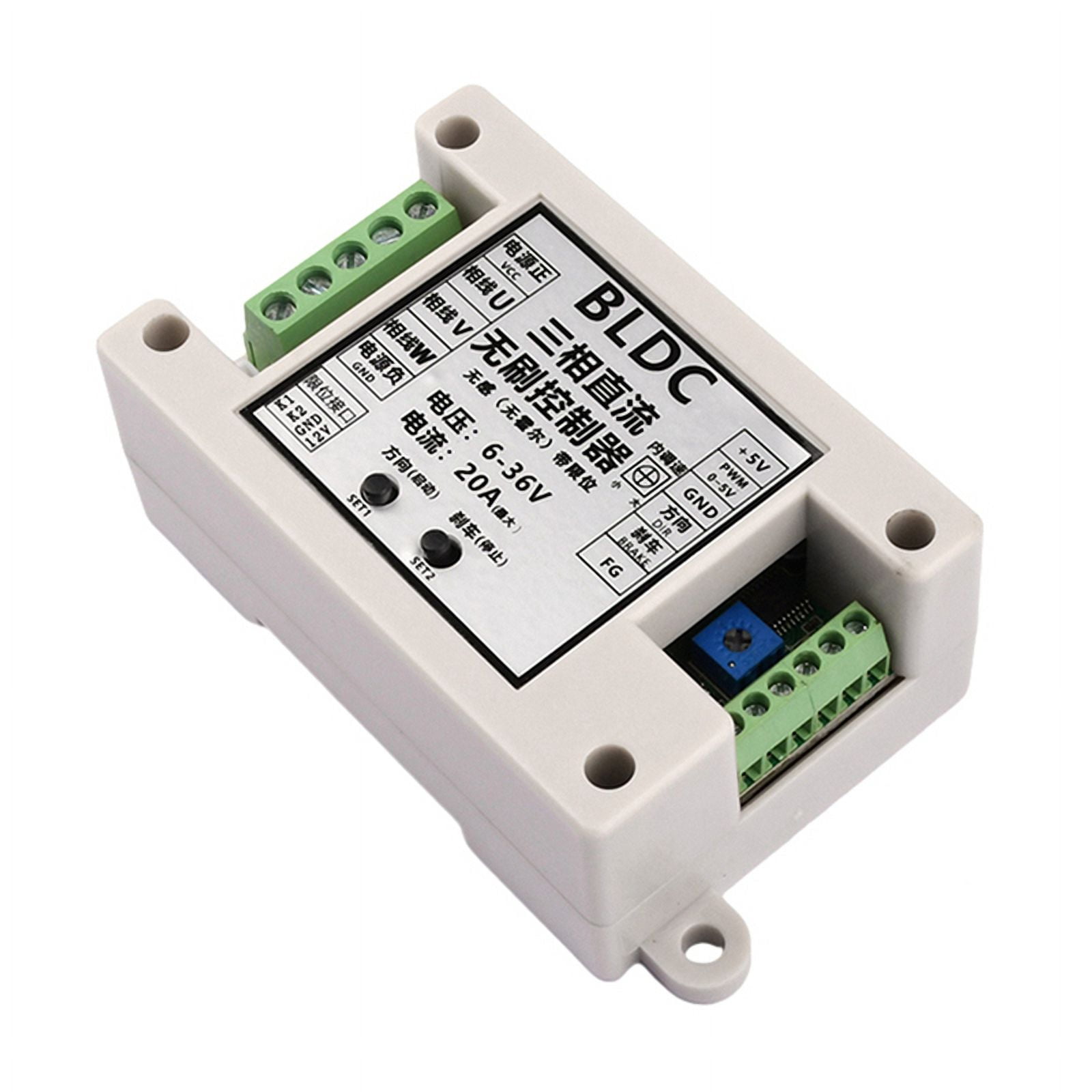 400W BLDC 3 Phase Brushless Motor Controller Driver 6V-30V Hallless DC ...