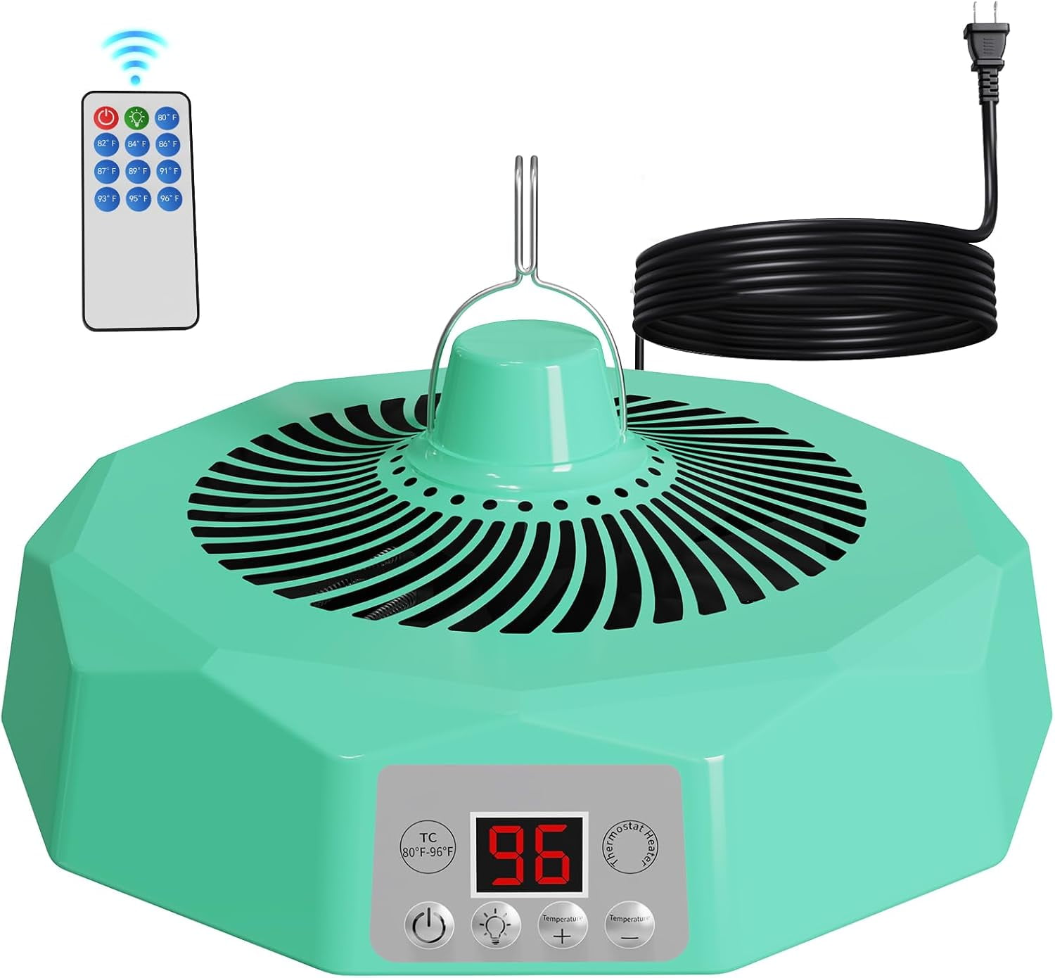 400W Chicken Coop Heater with Thermostat & Light- Safe Pet House Heater ...