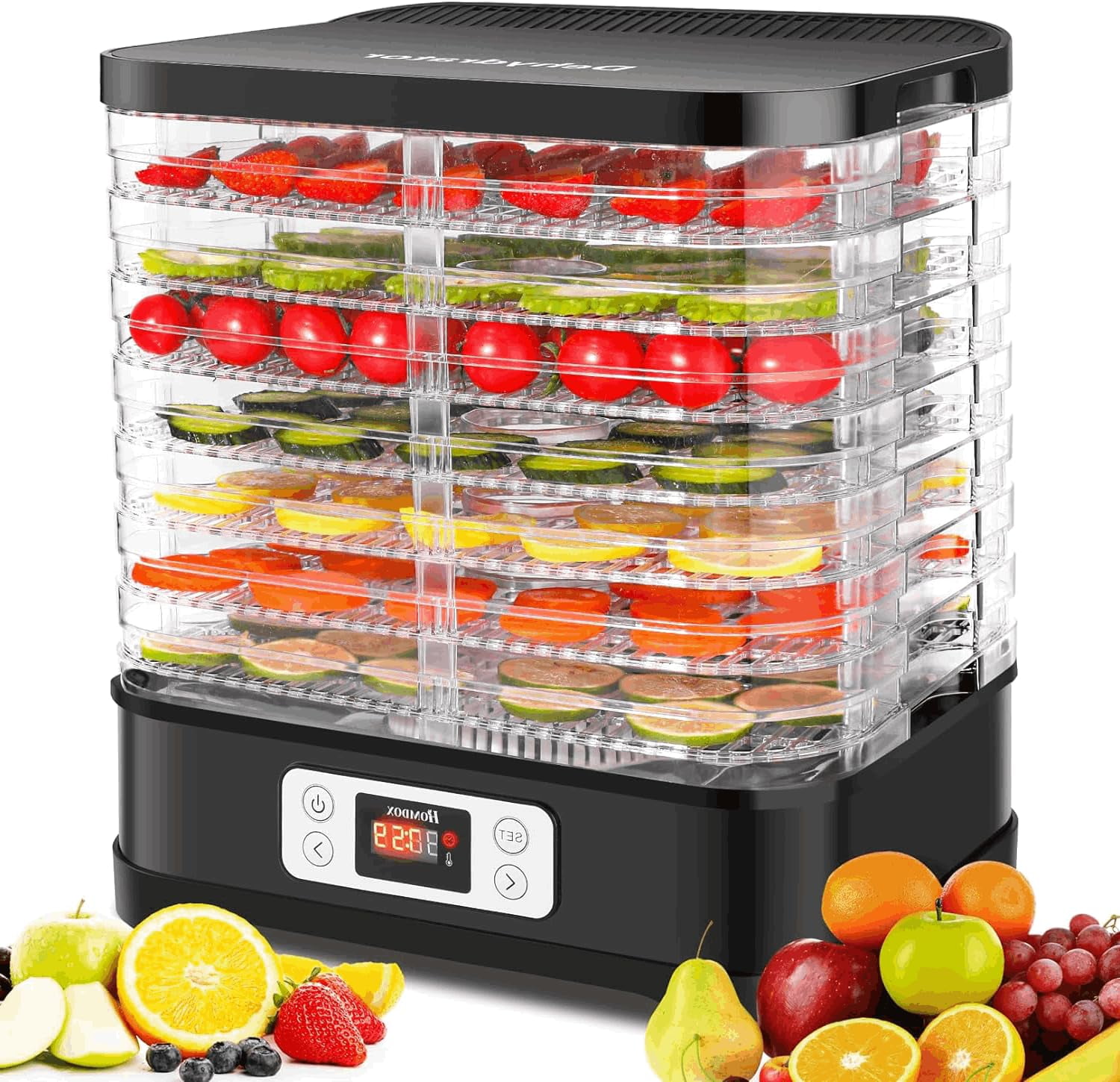 400W Food Dehydrator Machine 8 Trays BPA-Free, Digital Timer 72H & Temp ...
