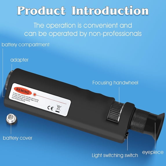 400X Fiber Optic Microscope with LED Lighting Handheld Fiber Optic ...