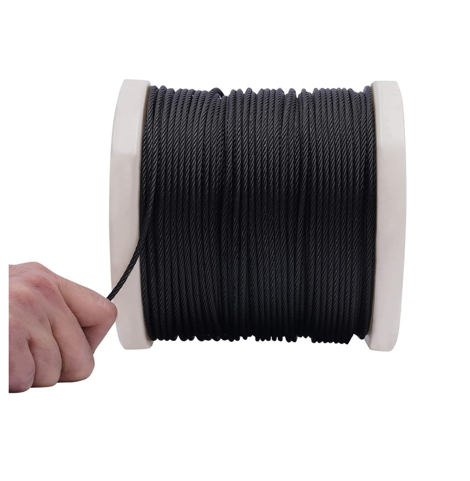 400ft 1/8" Black Wire Rope,T316 Stainless Steel Cable Railing,Flexible ...