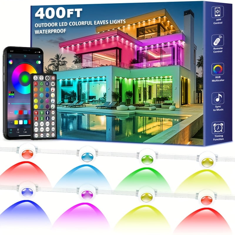 400ft/150ft Permanent Outdoor Christmas Lights with App/Remote Control ...