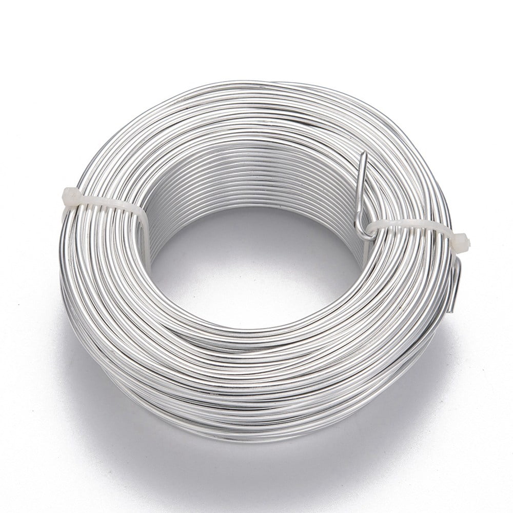400gs Round Anodized Aluminum Wire Bendable Metal Craft Wire for DIY Jewelry Craft Making Silver ...
