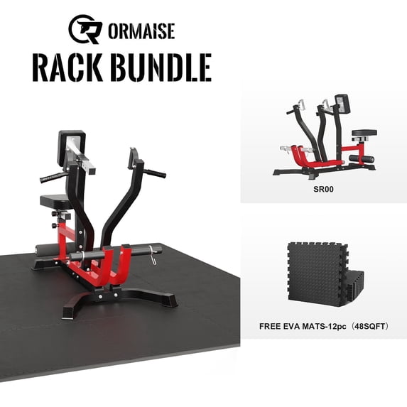 400lb Capacity Seated Row Machine with Plate Loaded Arms,Adjustable ...