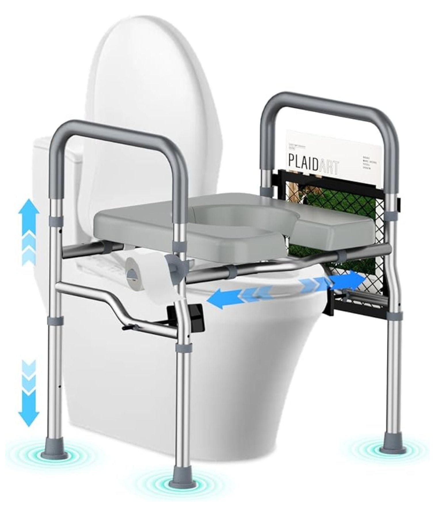 400lb Toilet Seat Riser for Seniors, Handicap Elevated Raised Toilet ...