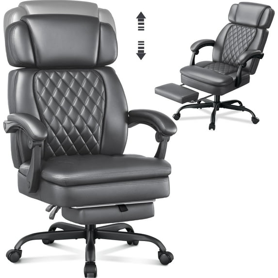 400lbs Executive Office Chair with Foot Rest for Heavy People ...