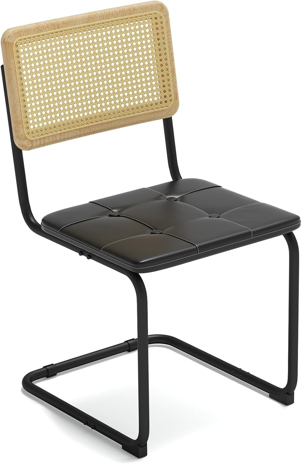 400lbs - Heavy Duty Rattan Dining Chair, Armrest Leather Cushions and ...
