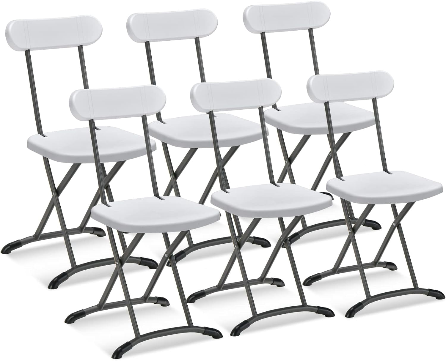 400lbs Plastic Chairs Set with Steel Frame & Ergonomic Curved Back ...