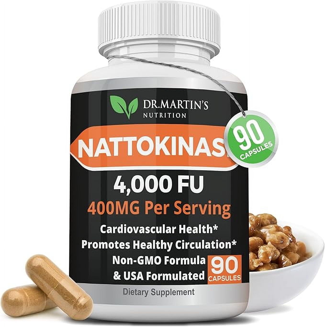 4000 FU Nattokinase Supplement Enzymes 400mg from Authentic Japanese ...